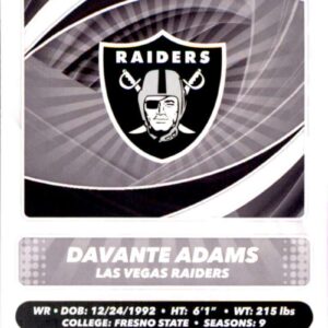 2022 Panini NFL Sticker Card #35 Davante Adams Las Vegas Raiders Football Card