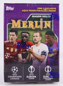 2021/22 topps uefa champions league merlin chrome soccer blaster box (8 pks/bx)