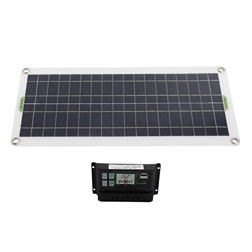 Sanpyl 30W Solar Panel Kit, 30A 12V 24V Solar Voltage Controller Kit Polycrystalline Silicon, Battery Maintainer Trickle for 12V Car RV Boat Marine Trailer