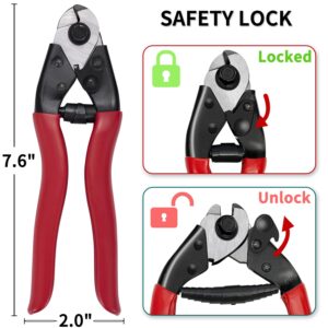 Steel DN Mate 7.6" Steel Wire Cutter, Cut All Wires Up to 5/32", Wire Rope Cutter, Cut Steel Cable, Aircraft Cable, Wire Seals, Bike Cable,  Aluminum/Copper Wire, Fence Cable, One-Hand Operate CC-11