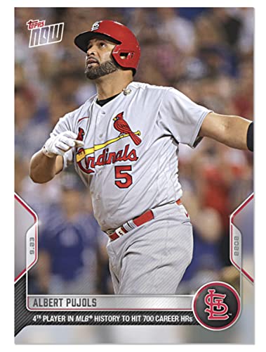 2022 Topps Now Albert Pujols #951-4th Player in MLB History to hit 700 Career HRs- St. Louis Cardinals baseball trading card- Shipped in Protective Screwdown Holder