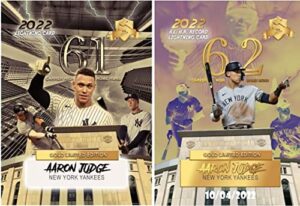 aaron judge home run 61 and 62 baseball cards - ties roger maris w/ 61 home runs, breaks his record with 62 - custom made novelty baseball cards commemorating his 61st and 62nd home runs! - new york yankees