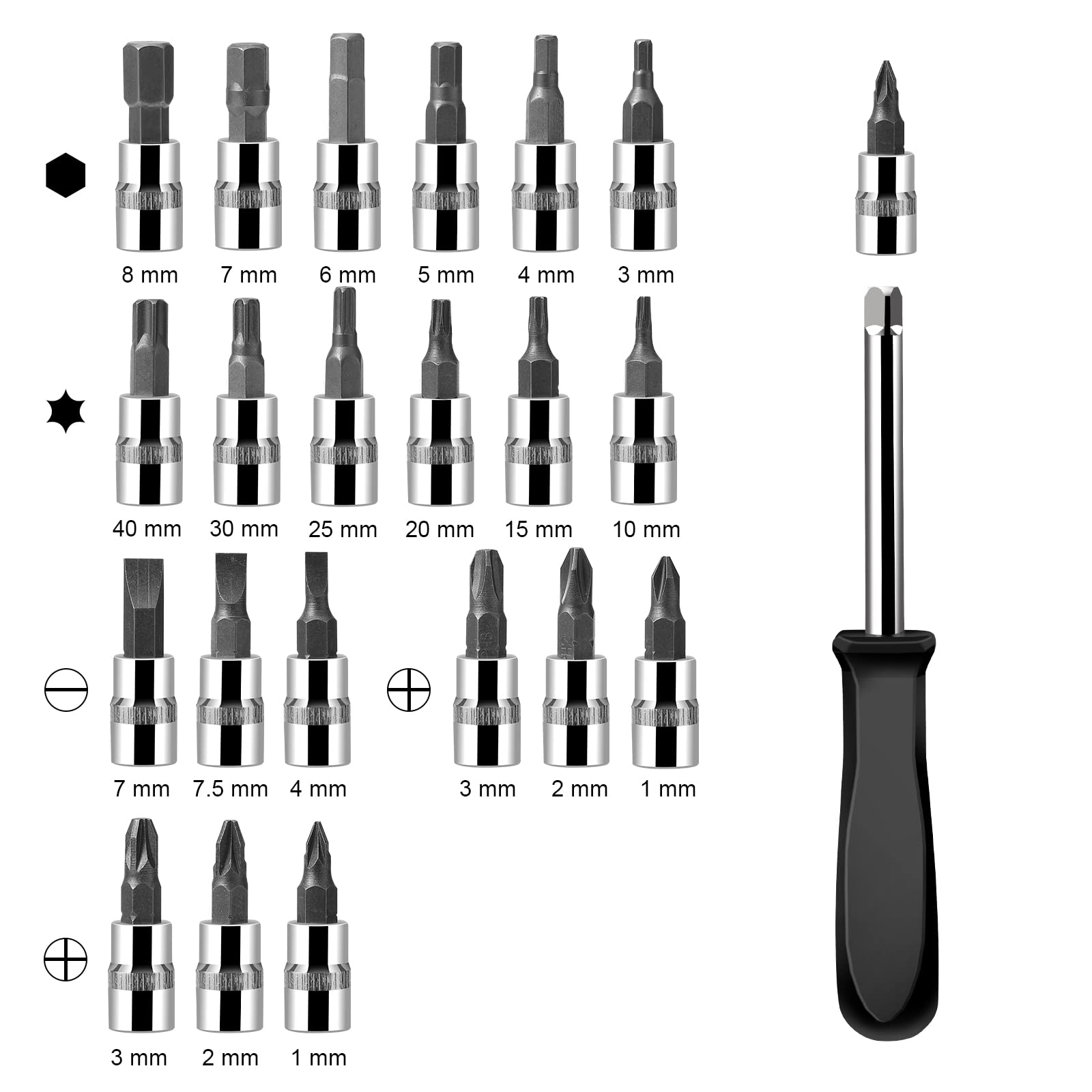 KIBLAH 46 Pieces 1/4 inch Drive Socket Ratchet Wrench Set,with Bit Socket Set Metric and Extension Bar for Auto Repairing and Household, Is A Unique Gift For Men