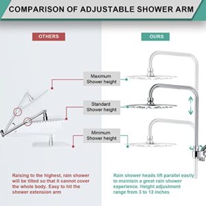 SR SUN RISE 9 Inch High Pressure Rain Shower Head Combo with Filtered Shower Wand, 8 Water Spray Modes Shower Head with 71 Inch Extra Long Hose