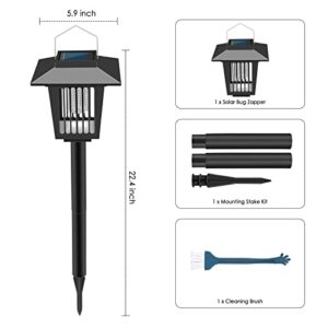 2 Pack Solar Mosquito Zapper Outdoor Bug Zapper, Multifunctional Pest Control Insect Zapper Mosquito Repellent for Patio- Mosquito Killer & Lighting