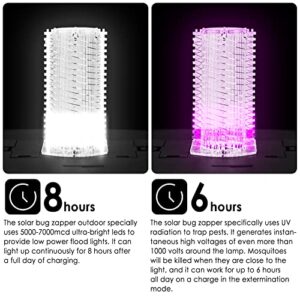 2 Pack Solar Mosquito Zapper Outdoor Bug Zapper, Multifunctional Pest Control Insect Zapper Mosquito Repellent for Patio- Mosquito Killer & Lighting