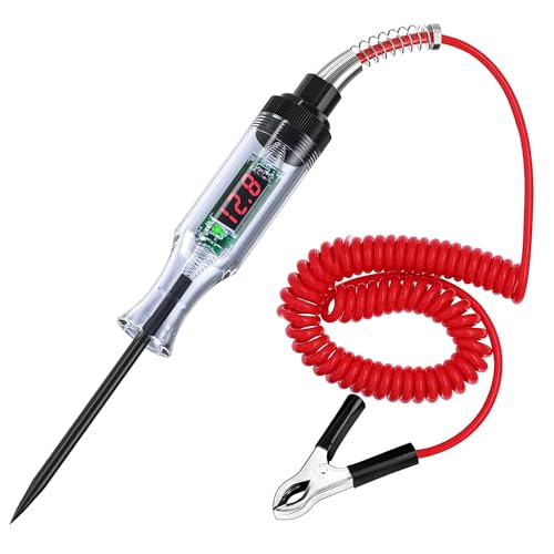 Test Light Automotive, Automotive Circuit Tester, DC 6V-24V Digital LED Test Light with Portable, Auto Bidirectional Voltage Tester Electric Test Pen with Voltmeter and Probe