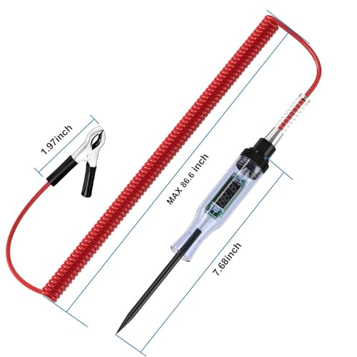 Test Light Automotive, Automotive Circuit Tester, DC 6V-24V Digital LED Test Light with Portable, Auto Bidirectional Voltage Tester Electric Test Pen with Voltmeter and Probe