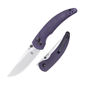 kizer chili pepper edc knife, 3 inches 154cm blade steel folding pocket knife g10 handle thumb-stud openers v3601c2