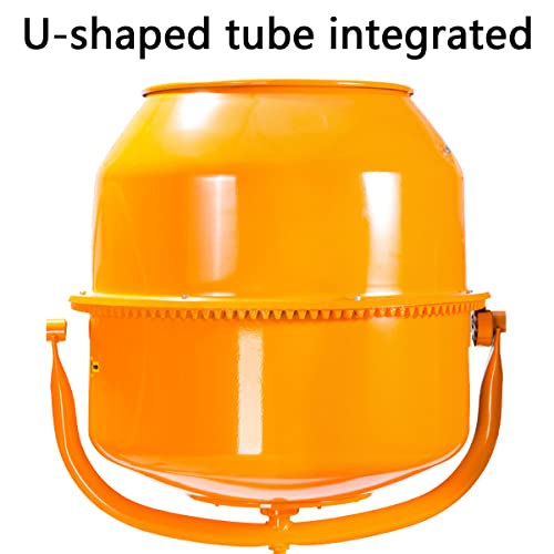 Fujampe Cement Mixer 4.2 Cu Ft Heavy Duty Portable Electric Cement Mixer Electric Concrete Concrete Mixer Machine 120L Wheelbarrow Mud Mixer for Stucco Mortar 1/2 Hp 36RPM (Alloy Steel)