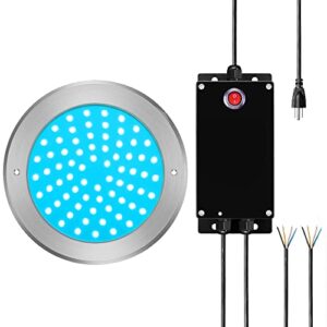 led pool light with control kit,54 watts led inground pool light fixture waterproof,wireless pool light system,50ft cord pool light fixture with remote(control included,voltage converter included）