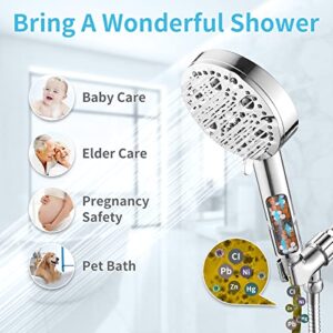 EAARSUO Handheld Shower Head with Filter, Hard Water Filter Shower Head with 9 Mode, High Pressure Filtering Shower Head, Water Softener Shower Head for Hard Water, Shower Envy Shower Heads (Chrome)