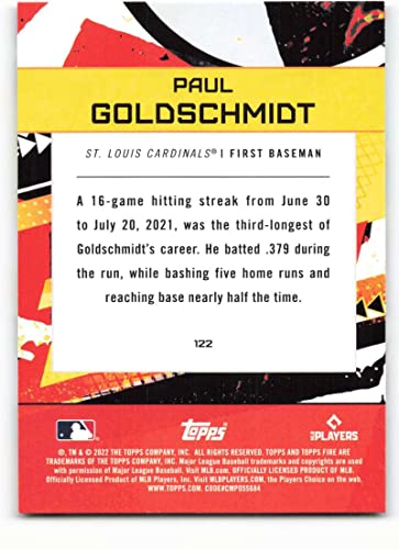 2022 Topps Fire #122 Paul Goldschmidt NM-MT St. Louis Cardinals Baseball