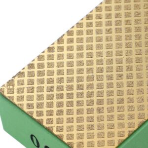 CALIDAKA 4pcs Diamond Hand Polishing Pad, 3.7"x 2.3" Sanding Blocks Polishing Block Kit for Ceramic Tile Stone Glass 60#,100#,200#,400#(Gold Side)