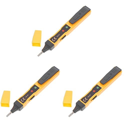 DOITOOL 3pcs Pen Finder Electrician Tester Detector Testing Flashlight Electricity Non Contact Null Electrical Buzzer Live Supplies Detect Tool Dual Ac Pen: with Wire Breakpoint Voltage