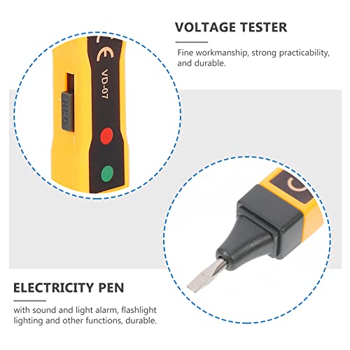 DOITOOL 3pcs Pen Finder Electrician Tester Detector Testing Flashlight Electricity Non Contact Null Electrical Buzzer Live Supplies Detect Tool Dual Ac Pen: with Wire Breakpoint Voltage