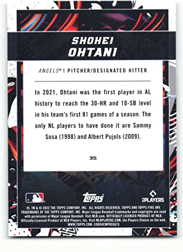 2022 Topps Fire #35 Shohei Ohtani NM-MT Los Angeles Angels Baseball