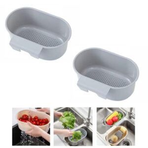 2 pcs kitchen sink drain basket for double bowl kitchen sinks, colander and pasta strainer, colanders & food strainers, strainers and colanders