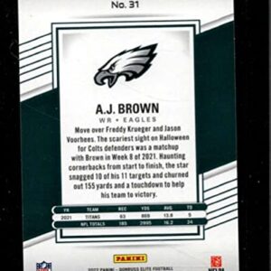 2022 DONRUSS ELITE #31 A.J. BROWN NMMT EAGLES