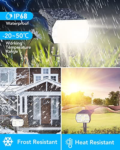 Kaxiida Solar Lights Outdoor Waterproof, 56LEDs Solar Landscape Light, IP67 Adjustable Lights Wall Lights in One, for Gardens Pool Courtyard Driveway-Warm White