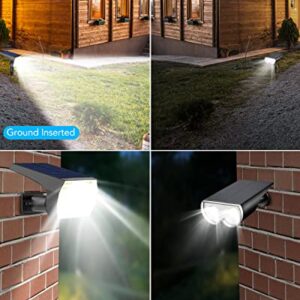 Kaxiida Solar Lights Outdoor Waterproof, 56LEDs Solar Landscape Light, IP67 Adjustable Lights Wall Lights in One, for Gardens Pool Courtyard Driveway-Warm White