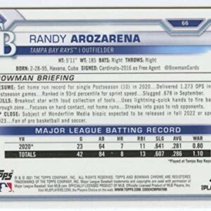 2021 BOWMAN CHROME #66 RANDY AROZARENA RAYS BASEBALL MLB