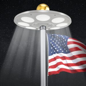 ppq solar flagpole led light,new 136 led 10000h lifespan flag pole light for 15-25 ft poles,solar powered waterproof lighting on outdoor pole top,10 hour dusk to dawn auto on/off