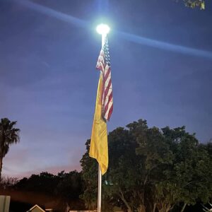 PPQ Solar Flagpole LED Light,New 136 LED 10000h Lifespan Flag Pole Light for 15-25 Ft Poles,Solar Powered Waterproof Lighting on Outdoor Pole Top,10 Hour Dusk to Dawn Auto On/Off