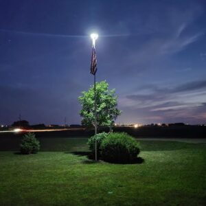 PPQ Solar Flagpole LED Light,New 136 LED 10000h Lifespan Flag Pole Light for 15-25 Ft Poles,Solar Powered Waterproof Lighting on Outdoor Pole Top,10 Hour Dusk to Dawn Auto On/Off