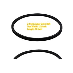 585416 Auger Drive Belt for Murry Craftsman MTD Snow Throwers Replaces 585416MA 1/2 Inch X38 Inch (2-Pack)