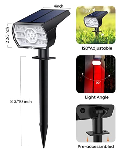 Kaxiida Solar Lights Outdoor Waterproof, 7 Lighting Modes Solar Landscape Pathway Lights, IP68 Color Changing Solar Outdoor Lights for Yard,Garden,Patio, Gate, Fence