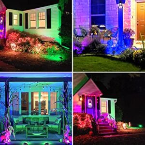 Kaxiida Solar Lights Outdoor Waterproof, 7 Lighting Modes Solar Landscape Pathway Lights, IP68 Color Changing Solar Outdoor Lights for Yard,Garden,Patio, Gate, Fence