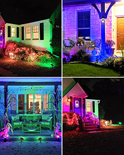 Kaxiida Solar Lights Outdoor Waterproof, 7 Lighting Modes Solar Landscape Pathway Lights, IP68 Color Changing Solar Outdoor Lights for Yard,Garden,Patio, Gate, Fence