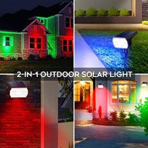 Kaxiida Solar Lights Outdoor Waterproof, 7 Lighting Modes Solar Landscape Pathway Lights, IP68 Color Changing Solar Outdoor Lights for Yard,Garden,Patio, Gate, Fence