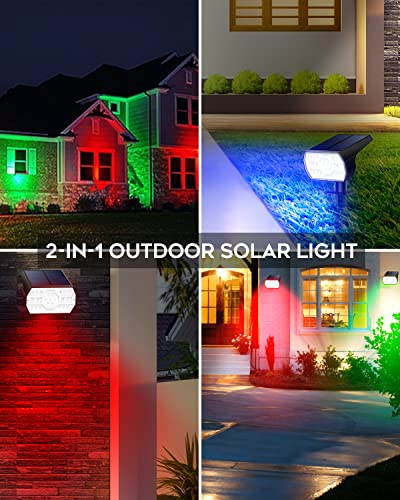 Kaxiida Solar Lights Outdoor Waterproof, 7 Lighting Modes Solar Landscape Pathway Lights, IP68 Color Changing Solar Outdoor Lights for Yard,Garden,Patio, Gate, Fence