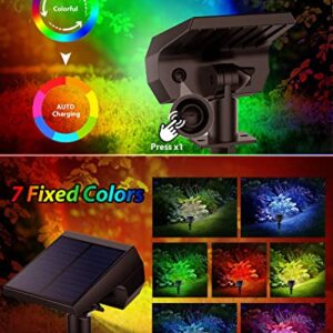 Kaxiida Solar Lights Outdoor Waterproof, 7 Lighting Modes Solar Landscape Pathway Lights, IP68 Color Changing Solar Outdoor Lights for Yard,Garden,Patio, Gate, Fence