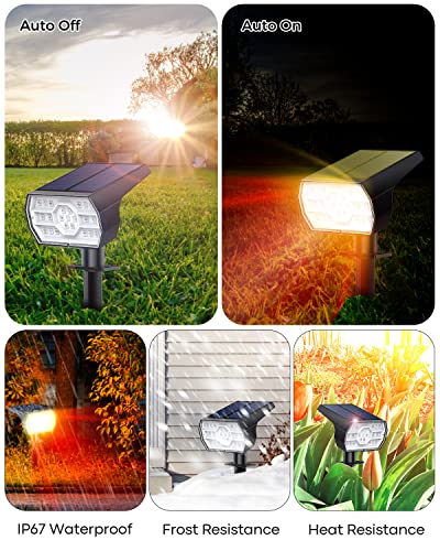 Kaxiida Solar Lights Outdoor Waterproof, 7 Lighting Modes Solar Landscape Pathway Lights, IP68 Color Changing Solar Outdoor Lights for Yard,Garden,Patio, Gate, Fence