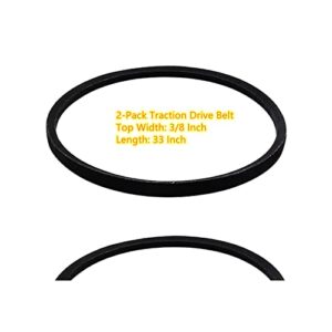 579932 1733324SM Drive Belt for Murray Craftsman Snow throwers Replaces 579932MA 3/8" x 33" (2-Pack)