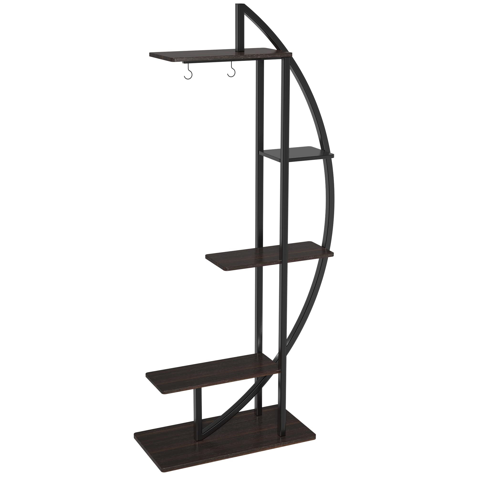 GDLF Tall Plant Stand Large Plant Shelf Indoor 71" Metal flower rack with hanging hook, Improved Taller Design with more space for larger plants (pots up to 10")