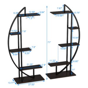 GDLF Tall Plant Stand Large Plant Shelf Indoor 71" Metal flower rack with hanging hook, Improved Taller Design with more space for larger plants (pots up to 10")