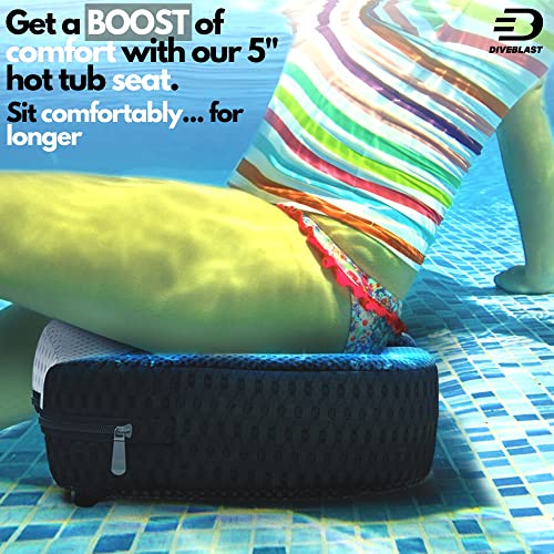 DIVEBLAST: Hot Tub Booster Seat for Adults - Weighted U-Shaped Hot Tub Pillow with Non-Slip Materials - Ergonomic Designed Hot Tub Seat - Premium Hot Tub Accessories for Adults - 15 x 12 x 5 Inches…