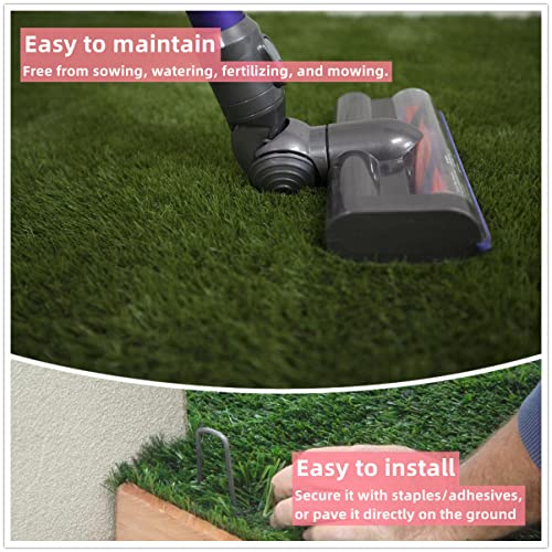 turfloid Deluxe Artificial Grass Rug 3 ft x 5 ft, 1.6" Fake Grass Turf Mat for Indoor Outdoor Pet Dog Balcony Patio Garden Yard Lawn Landscape