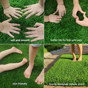 turfloid Deluxe Artificial Grass Rug 3 ft x 5 ft, 1.6" Fake Grass Turf Mat for Indoor Outdoor Pet Dog Balcony Patio Garden Yard Lawn Landscape