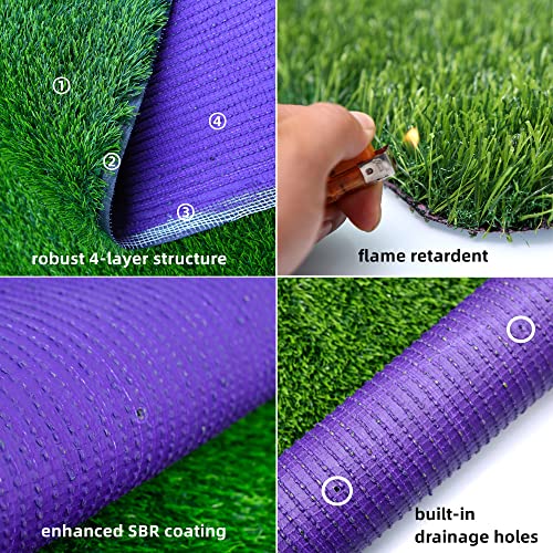 turfloid Deluxe Artificial Grass Rug 3 ft x 5 ft, 1.6" Fake Grass Turf Mat for Indoor Outdoor Pet Dog Balcony Patio Garden Yard Lawn Landscape