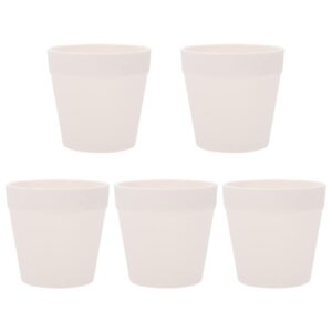 happyyami 5 pcs flowerpot indoor planters flower succulent pots plants pot starting pots paintable planter pots gardening containers mini flower pot white vegetable succulents plastic child