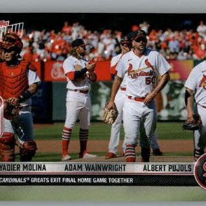 2022 Topps NOW #1000 Albert Pujols Yadier Molina Adam Wainwright (EXIT FINAL HOME GAME TOGETHER) MLB Baseball Trading Card St. Louis Cardinals