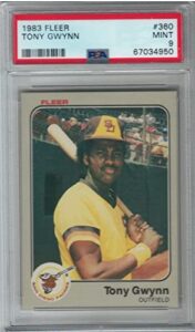 psa mint 9 1983 fleer tony gwynn rookie card