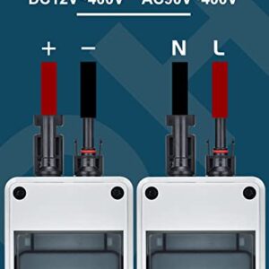 DIHOOL 30 Amp Solar Disconnect Switch, Miniature Circuit Breaker with din Rail Enclosure Outdoor Box for Solar Panels