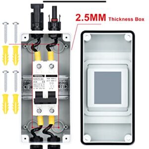 DIHOOL 30 Amp Solar Disconnect Switch, Miniature Circuit Breaker with din Rail Enclosure Outdoor Box for Solar Panels