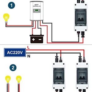 DIHOOL 30 Amp Solar Disconnect Switch, Miniature Circuit Breaker with din Rail Enclosure Outdoor Box for Solar Panels